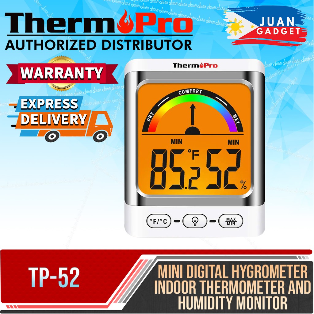 Thermopro TP-52W Digital Hygrometer Indoor Thermometer Temp. & Humidity ...