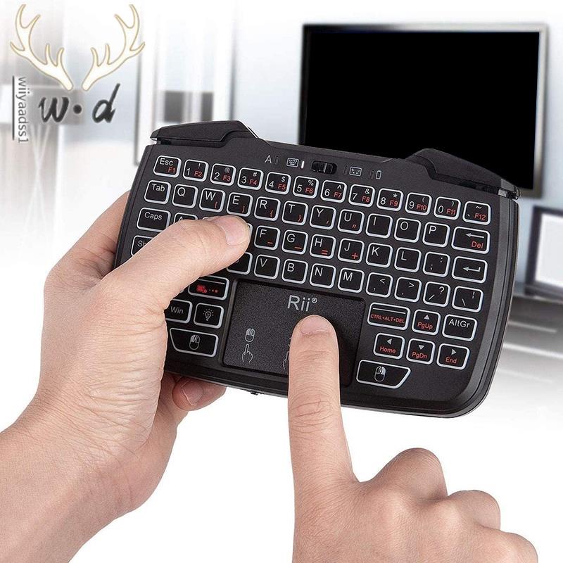 ☎Rii RK707 2.4GHz Wireless Portable Game Controller Keyboard Mouse Combo for PC/Raspberry Pi2 ...