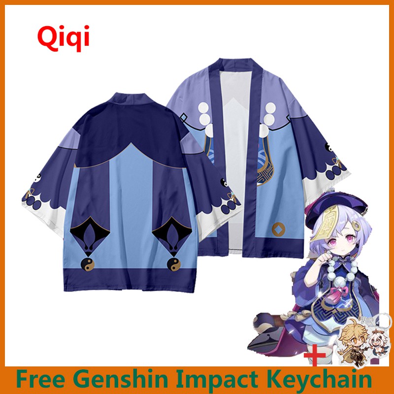Genshin Impact Cosplay Qiqi 3D Printed Shirt Outwear Cardigan Short ...