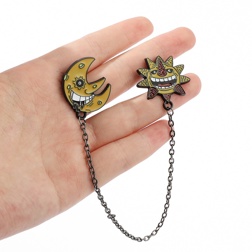 Cartoon Anime Soul Eater The Sun and Moon Brooch Pins Chain Pendant ...