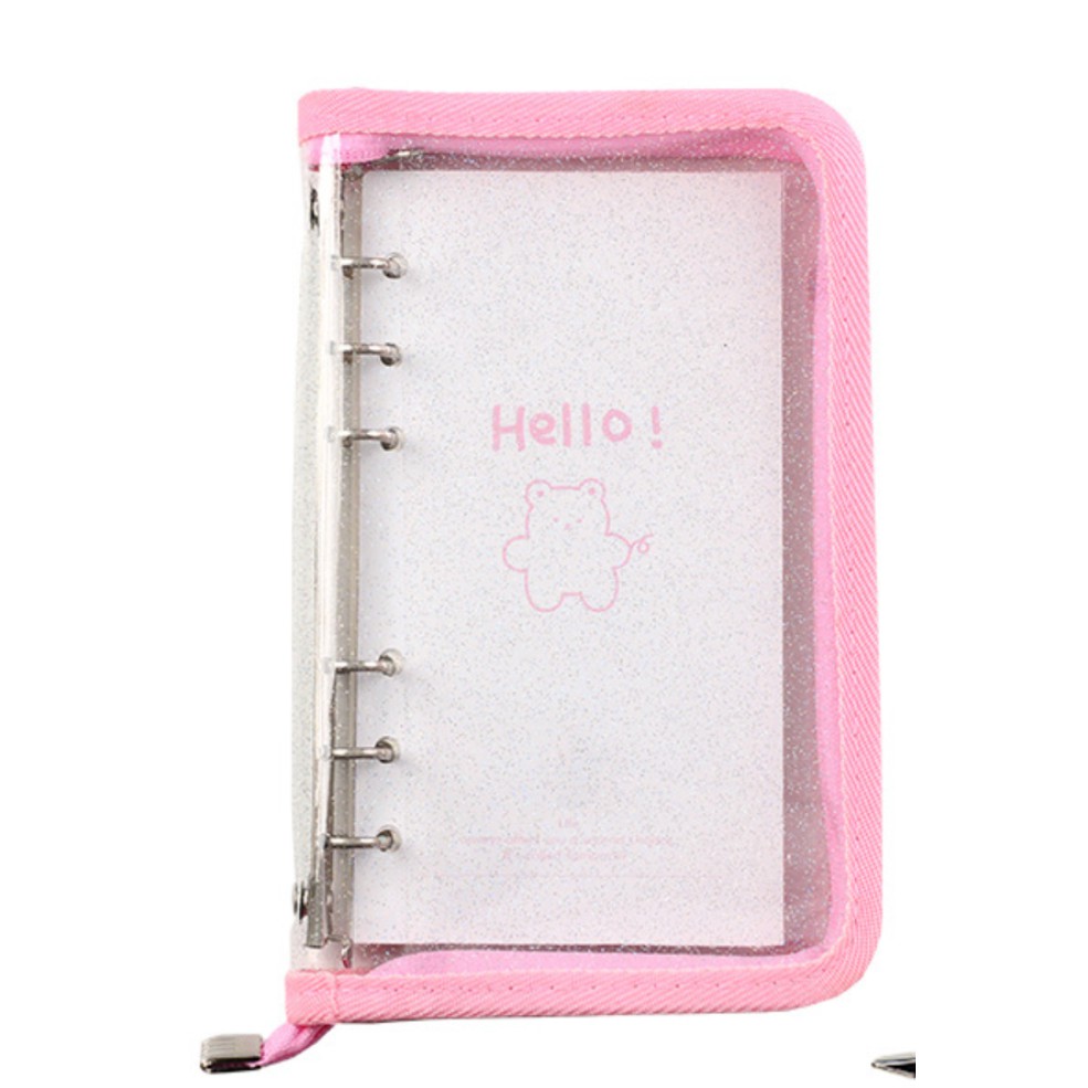 Pocket glittered binder with cover ziplock A6 A7 | Shopee Philippines