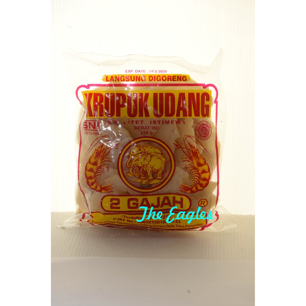 Prawn crackers stamp 2 Gajah typical Solo 250gr ready to fry Halal SNI ...