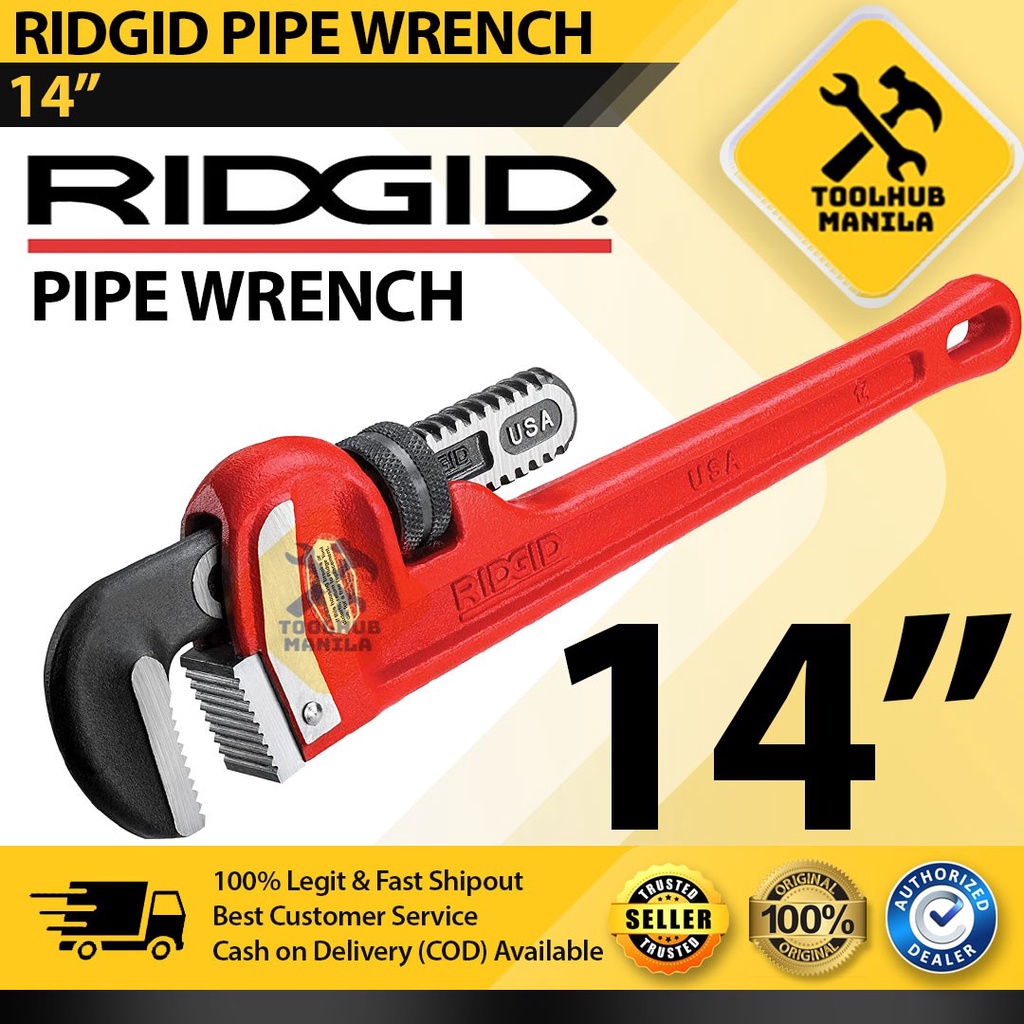 RIDGID Pipe Wrench 14" (Heavy Duty Straight Pipe Wrench) Automobile ...
