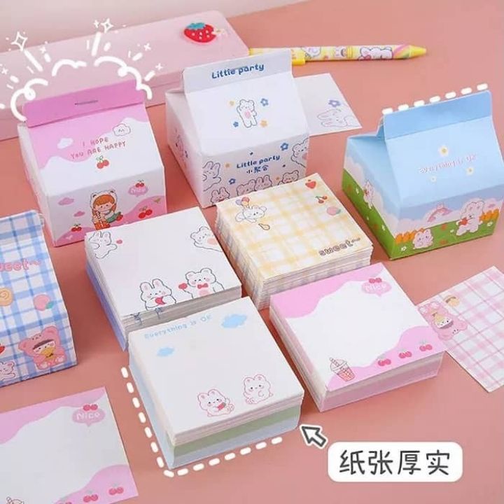 Note Paper Retractable Milk Carton Shaped Note Paper 230 Sheets Cute ...