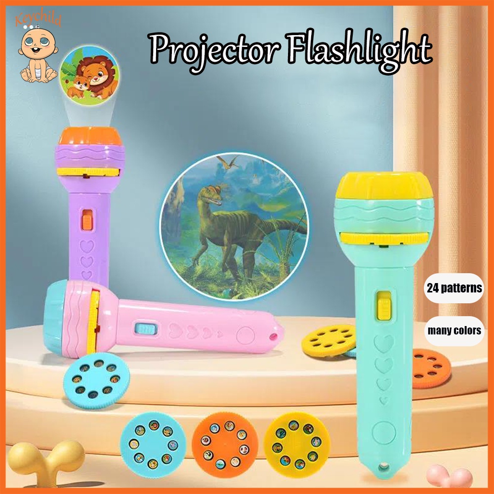 Keychild Children's Projector Toys Flashlight Toy With 24 Patterns ...