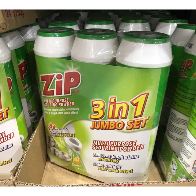 ZIP Multi Purpose Scouring Powder Lemon 750g x 3 | Shopee Philippines