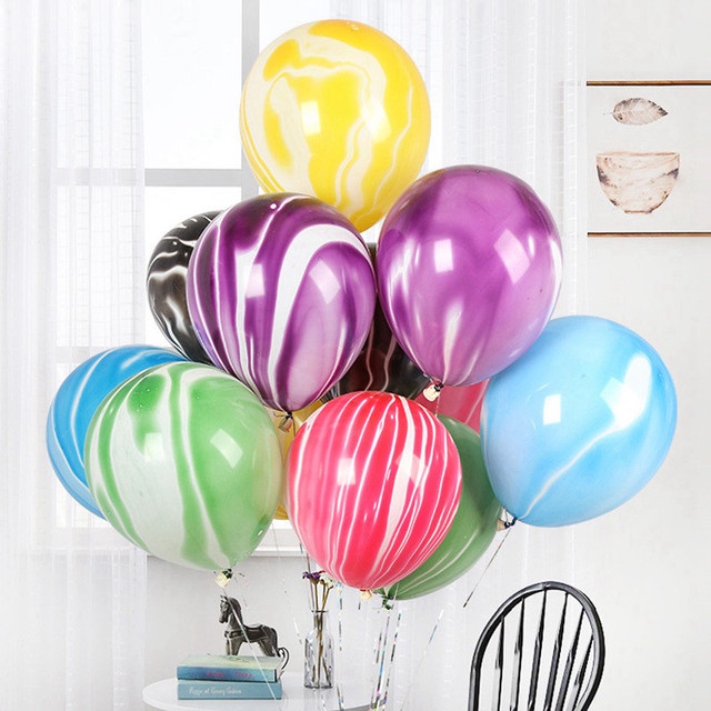 10inch Painting Marble Agate Balloons Colorful Cloud Latex Balloon ...