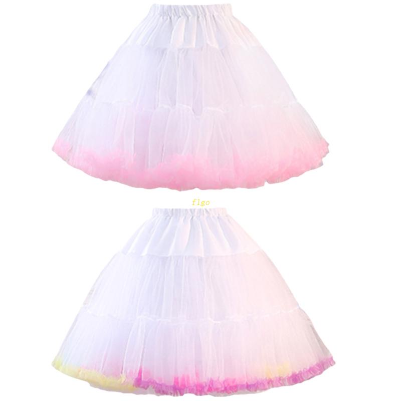 flgo Women Crinoline Petticoat Underskirt Fluffy Skirt Gown Short Half ...