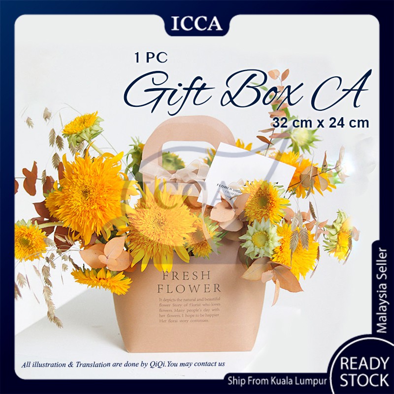 DIY box (A) Florist Wrap Flower Wrapping Paper Box Flower Box Hadiah ...