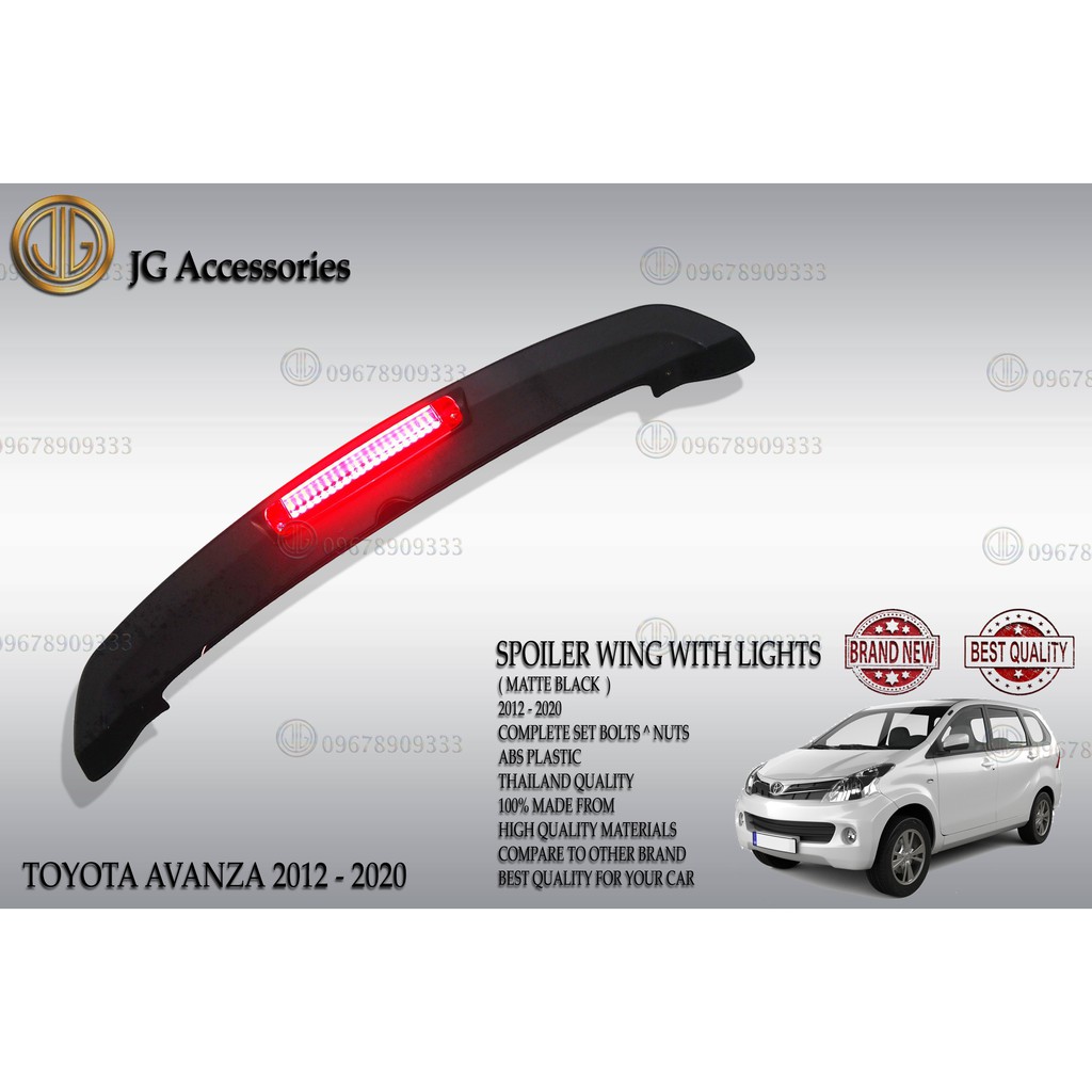TOYOTA AVANZA 2012 TO 2020 TRD REAR SPOILER WING WITH 3RD BREAK LIGHT ...