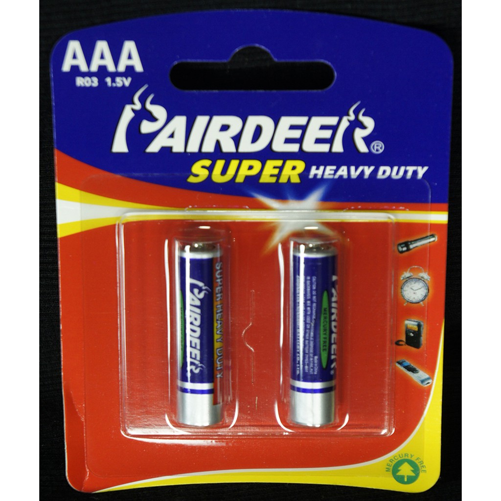 Arms World Pair Deer Battery Super Heavy Duty Super Alkaline AAA 2PK 1 ...