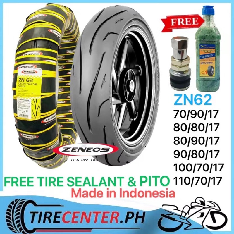ZENEOS ZN62 MOTORCYCLE FREE TIRE SEALANT &PITO TIRE GULONG TUBELESS 70 ...