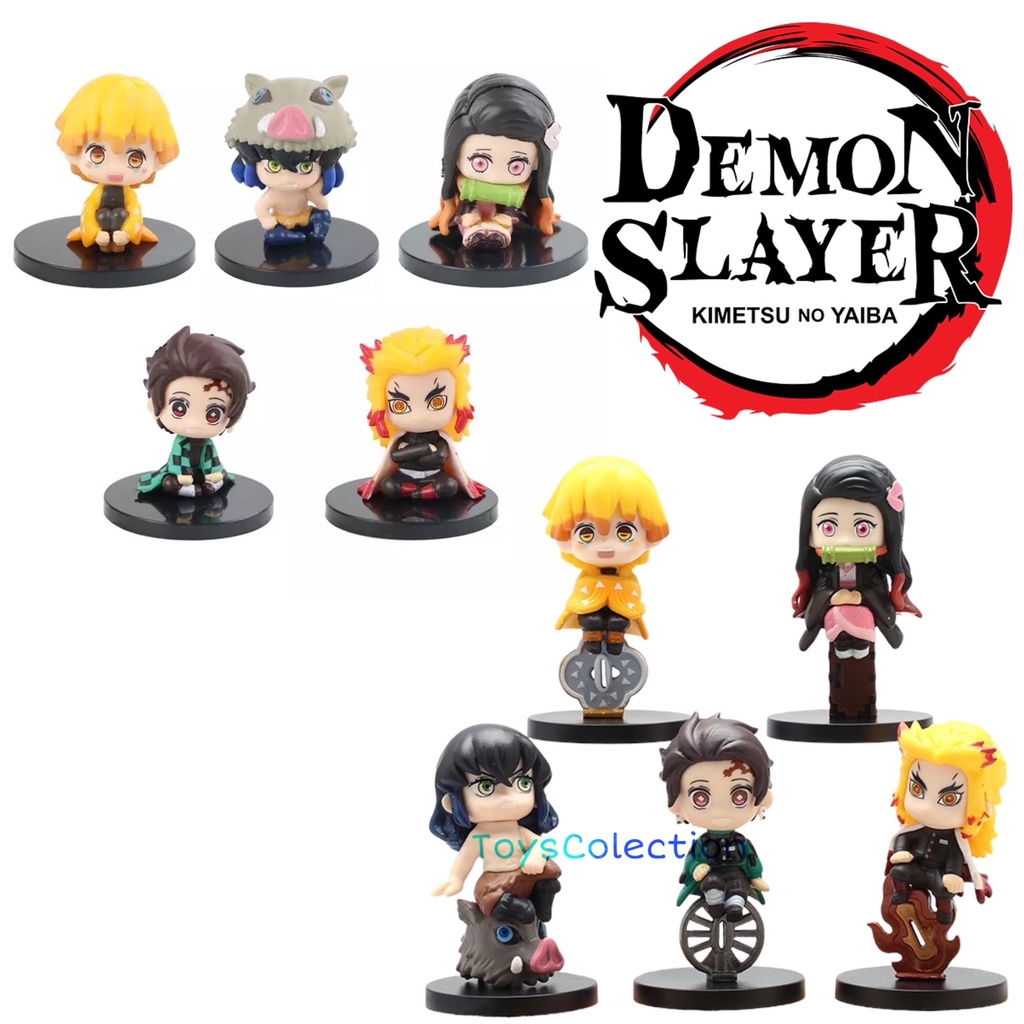 Action FIGURE KIMETSU NO YAIBA DEMON SLAYER TANJIRO NETZUKO ZENITSU SET ...