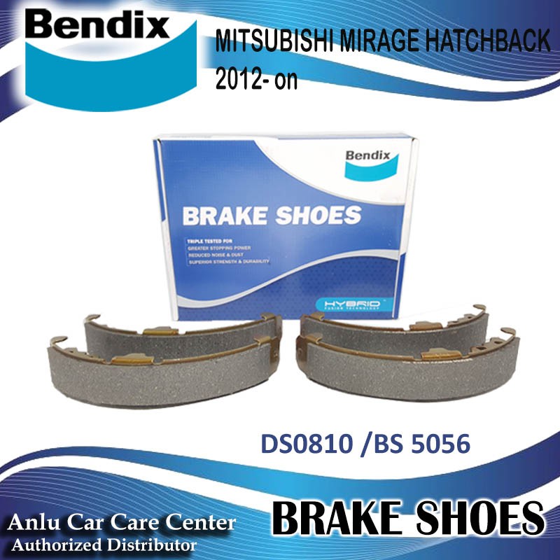 BENDIX BRAKE SHOE Mitsubishi Mirage Hatchback 2012-2017 DS0810 BS5056 ...