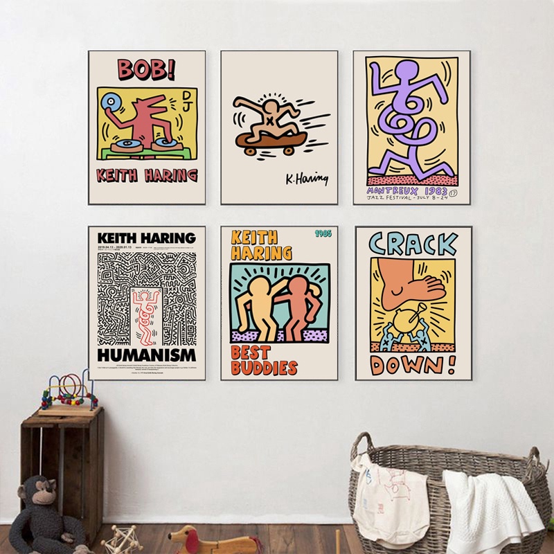 Keith Haring Gallery Wall Art Exhibition Poster and Prints Graffiti ...