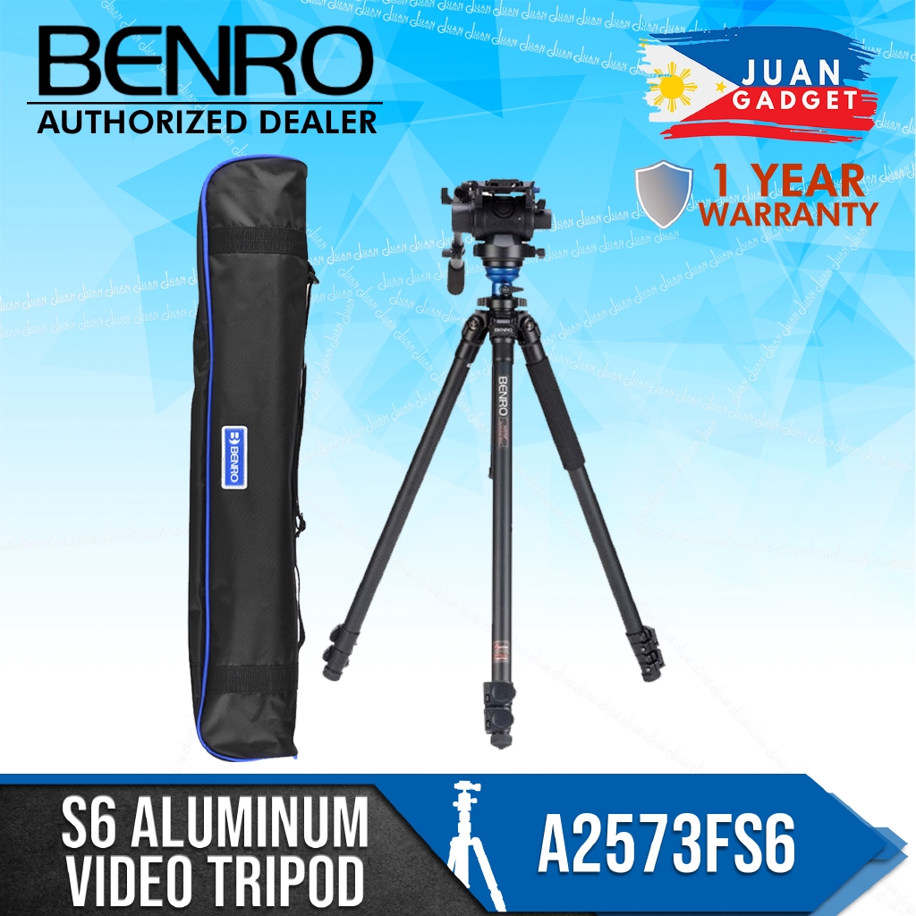 Benro A2573FS6 S6 Video Tripod with Head and AL Flip Lock Legs Kit - 1 ...