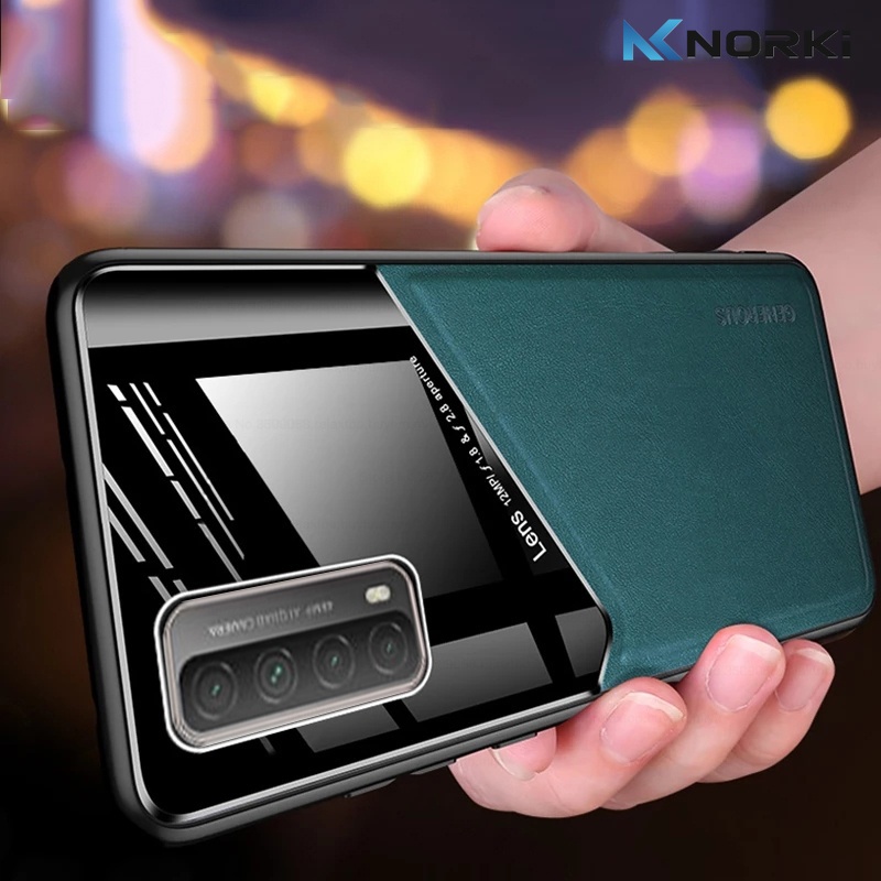 Casing Huawei Mate 60 50 40 30 20 Pro Ultra-thin PU Leather Car Magnetic Camera Lens Protective ...