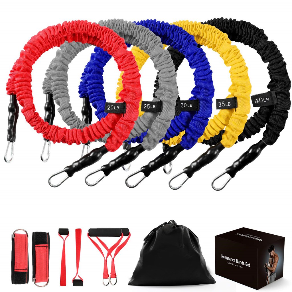 Resistance Bands Set, Upgraded Resistance Tubes with Anti-Snap Heavy ...