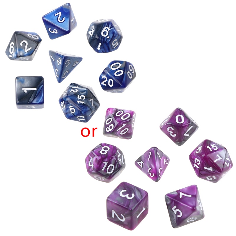 POOP 7pcs/Set Acrylic Polyhedral Dice For TRPG Board Game D4-D20 ...
