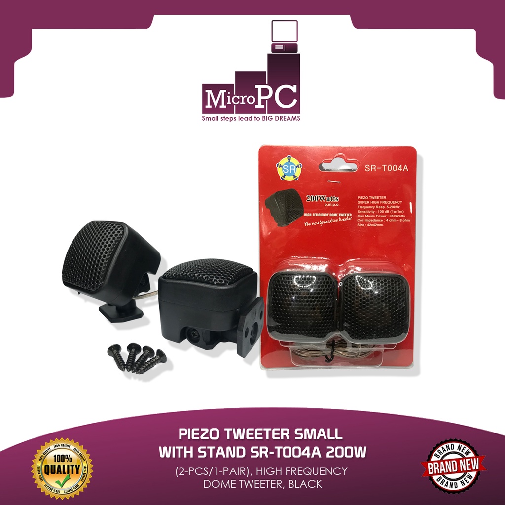 PIEZO TWEETER SMALL WITH STAND SR-T004A 200W (2-PCS/1-PAIR), HIGH ...