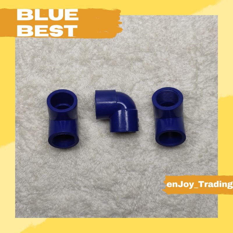 PER PIECE 1/2" 3/4" 1" PVC Blue Fittings Blue Coupling Elbow Tee Male ...