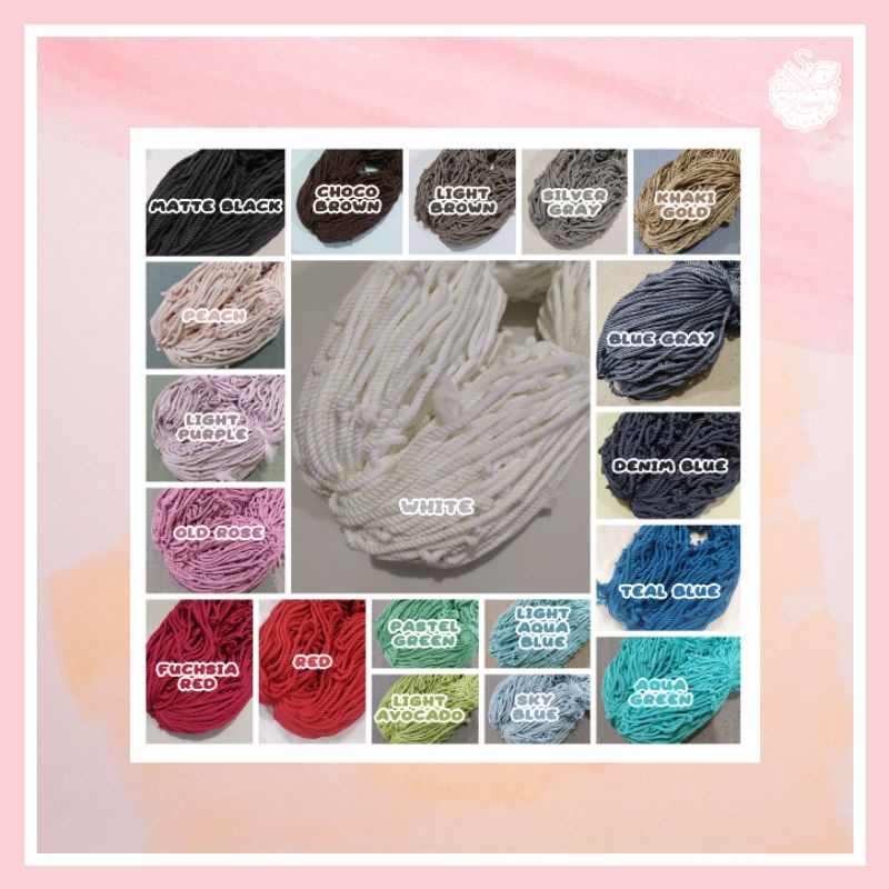 3mm Polyester Macrame Cord / Polyester Cord per Hank | Shopee Philippines
