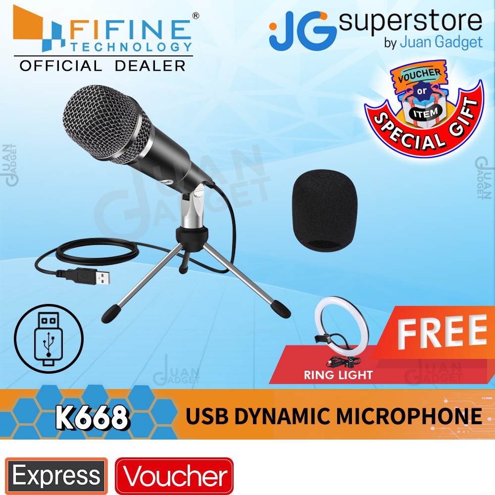 Fifine K668 Plug and Play Home Studio USB Condenser Microphone for ...