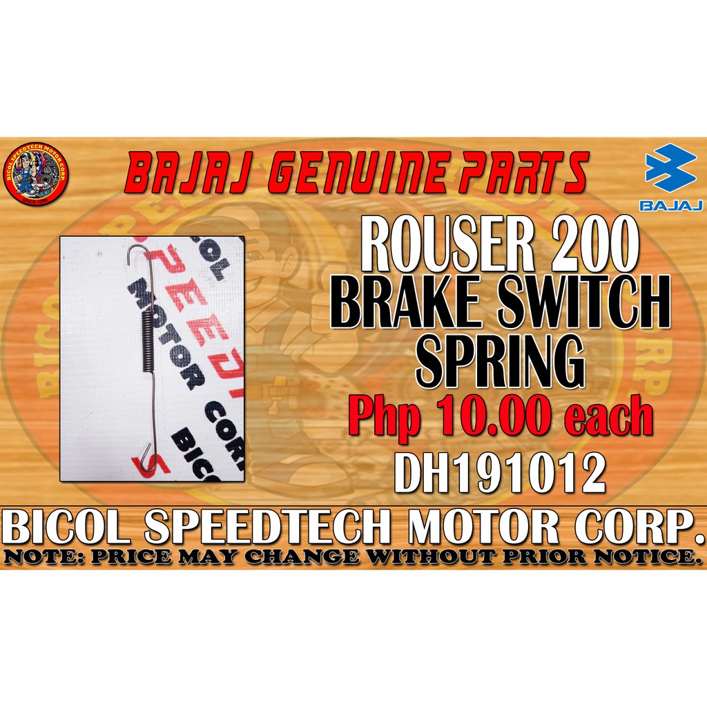 ROUSER 200 BRAKE SWITCH SPRING (KMC) (GENUINE: DH191012) | Shopee ...