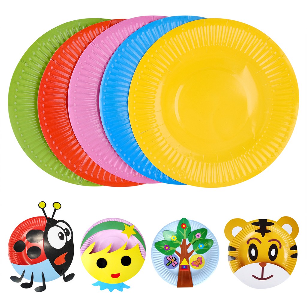KUUQA DIY Handmade Toys Paper Plate Kit DIY Paper Plate Stickers Kids ...