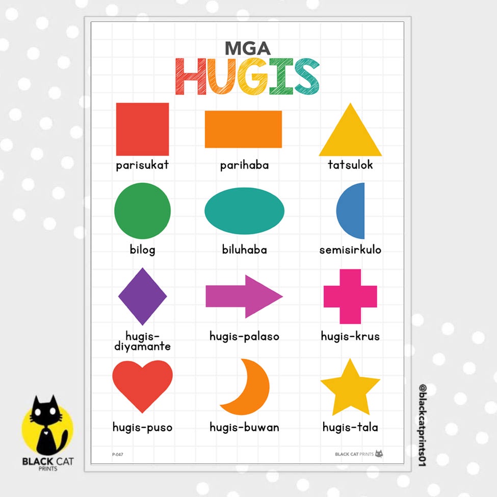 Shapes Mga Hugis Educational Chart Poster (High Quality Prints / A4 ...