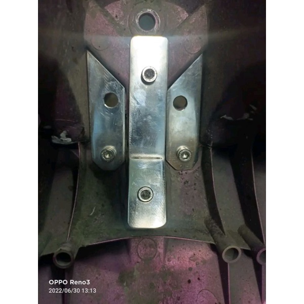 YAMAHA MIO I 125 PURE STAINLESS FRONT FENDER BRACKET &STAINLESS ALLEN BOLTS/NUTS&WASHER(3MM ...