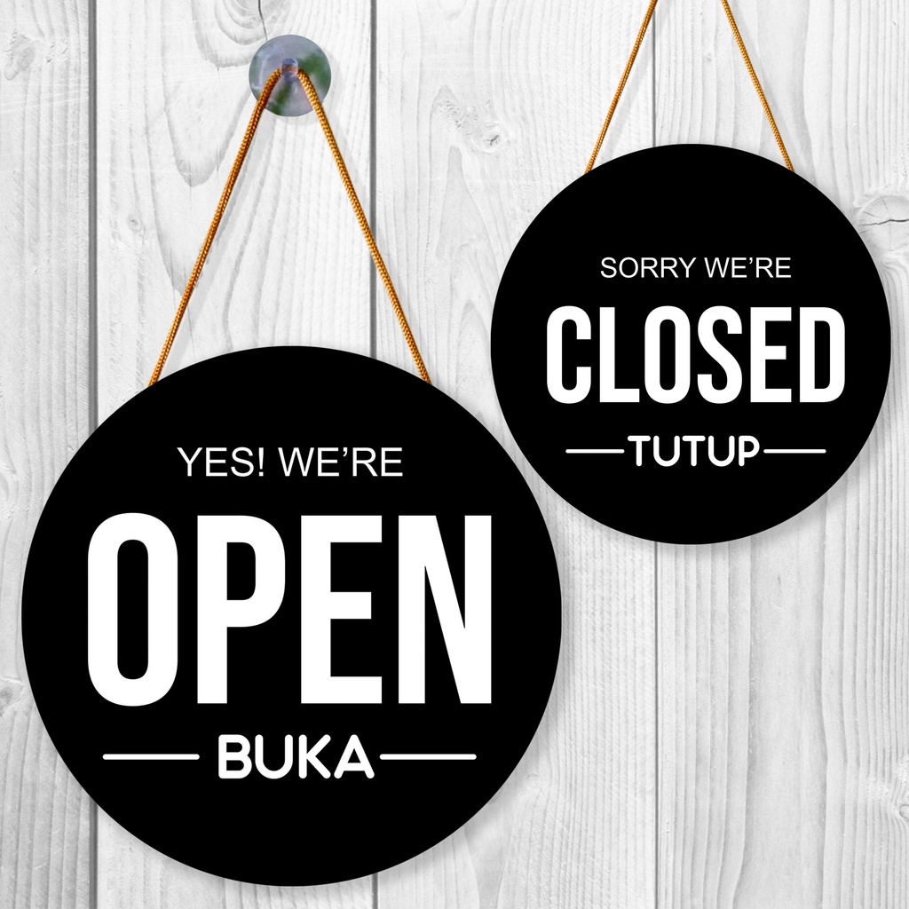 KAYU Open closed signboard, open and close acrylic shop / mdf wood ...