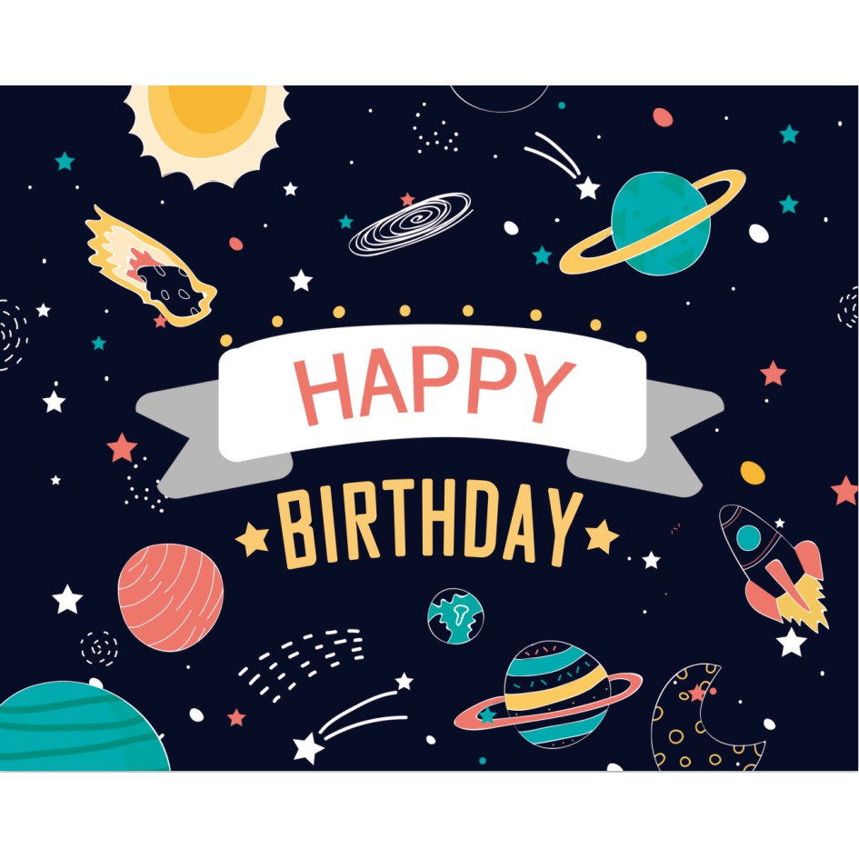 Astronaut birthday decoration Outer space poster Baby birthday party ...