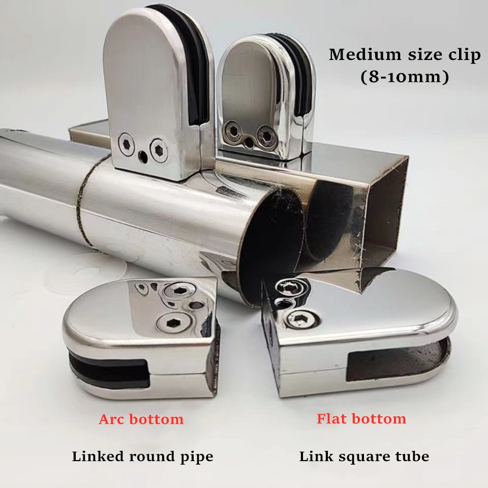 304 STAINLESS Glass Clip Stainless Glass Clamp (6-8 / 8-10mm Glass ...