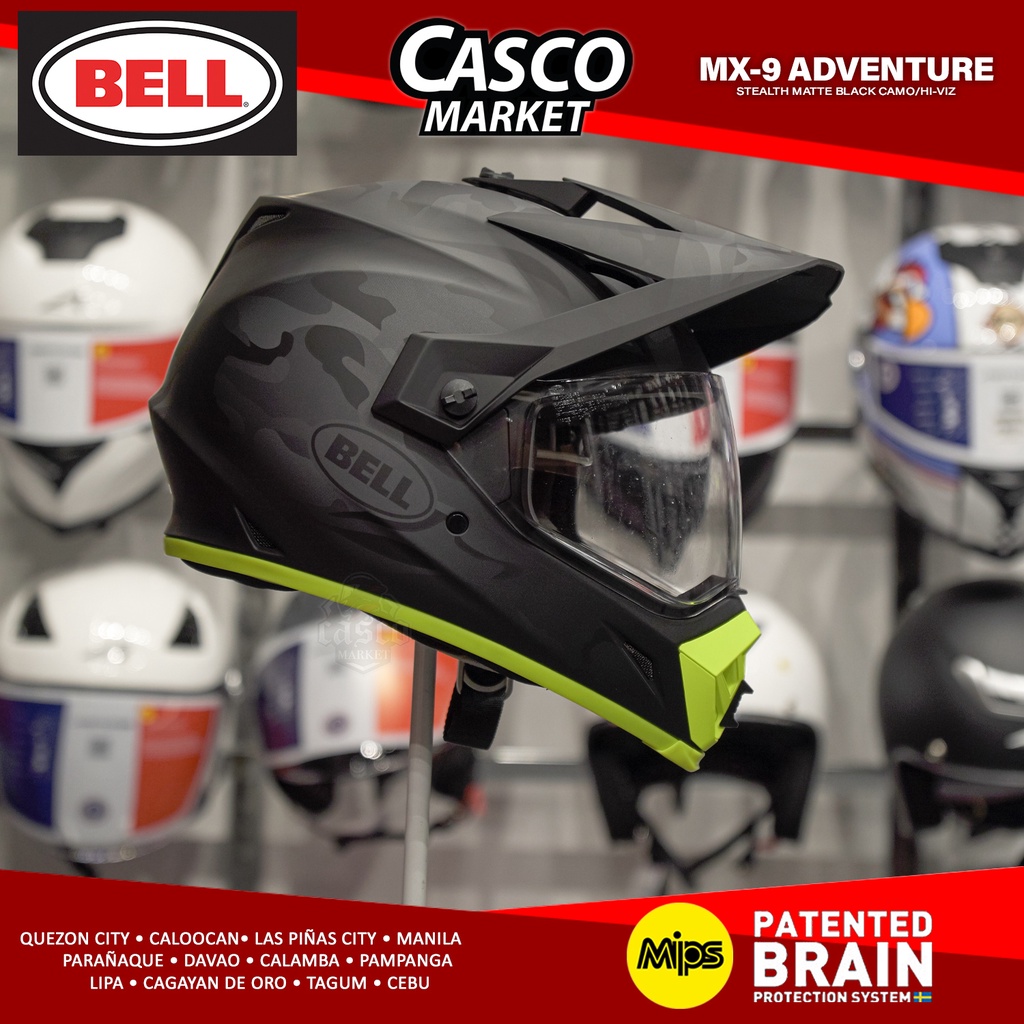 BELL MX9 ADVENTURE STEALTH CAMO HI-VIZ DUAL SPORT OFF ROAD MOTOCROSS ...