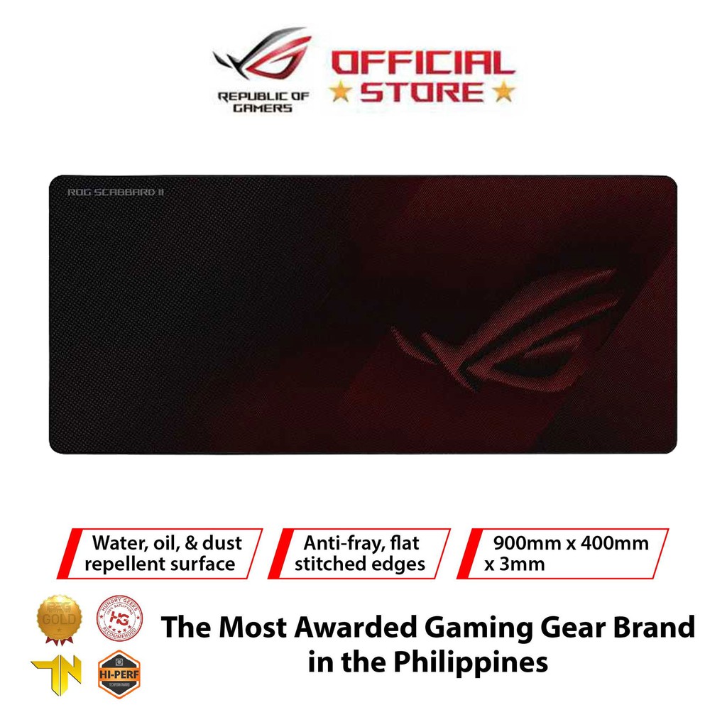Asus ROG Scabbard II Anti-Fray, Flat-Stitched Edges Gaming Mouse Pad ...