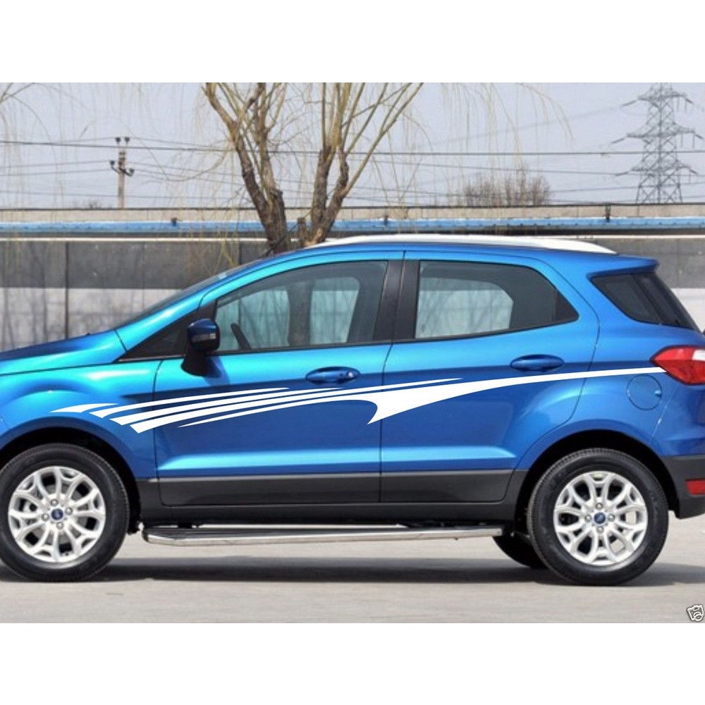 1Set Car Racing Stripe Door Decal for SUV ECOSPORT Vinyl Side sticker # ...