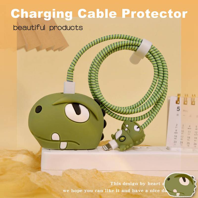 4pcs/set Silicone Charging Cable Protector Winding Rope Cartoon Cute ...