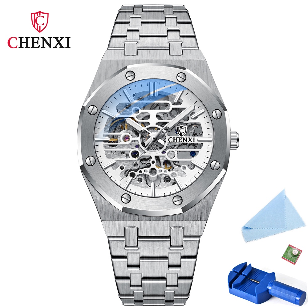 CHENXI Mens Watches Top Brand Automatic Mechanical Tourbillon wrist watches for men Waterproof ...