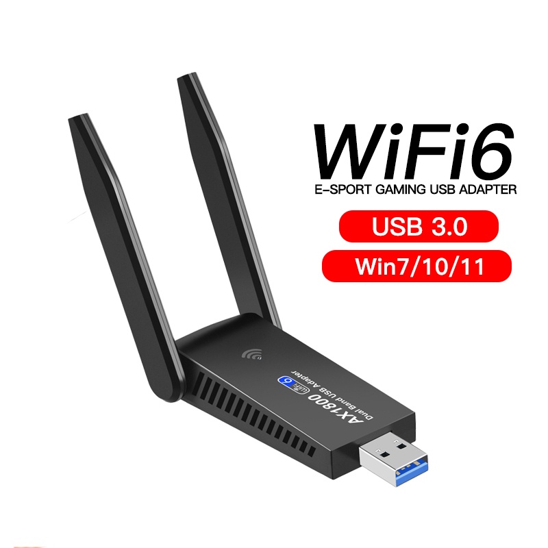 1800Mbps WiFi 6 USB Adapter 802.11AX 2.4G/5GHz USB 3.0 Wireless Wi-Fi ...