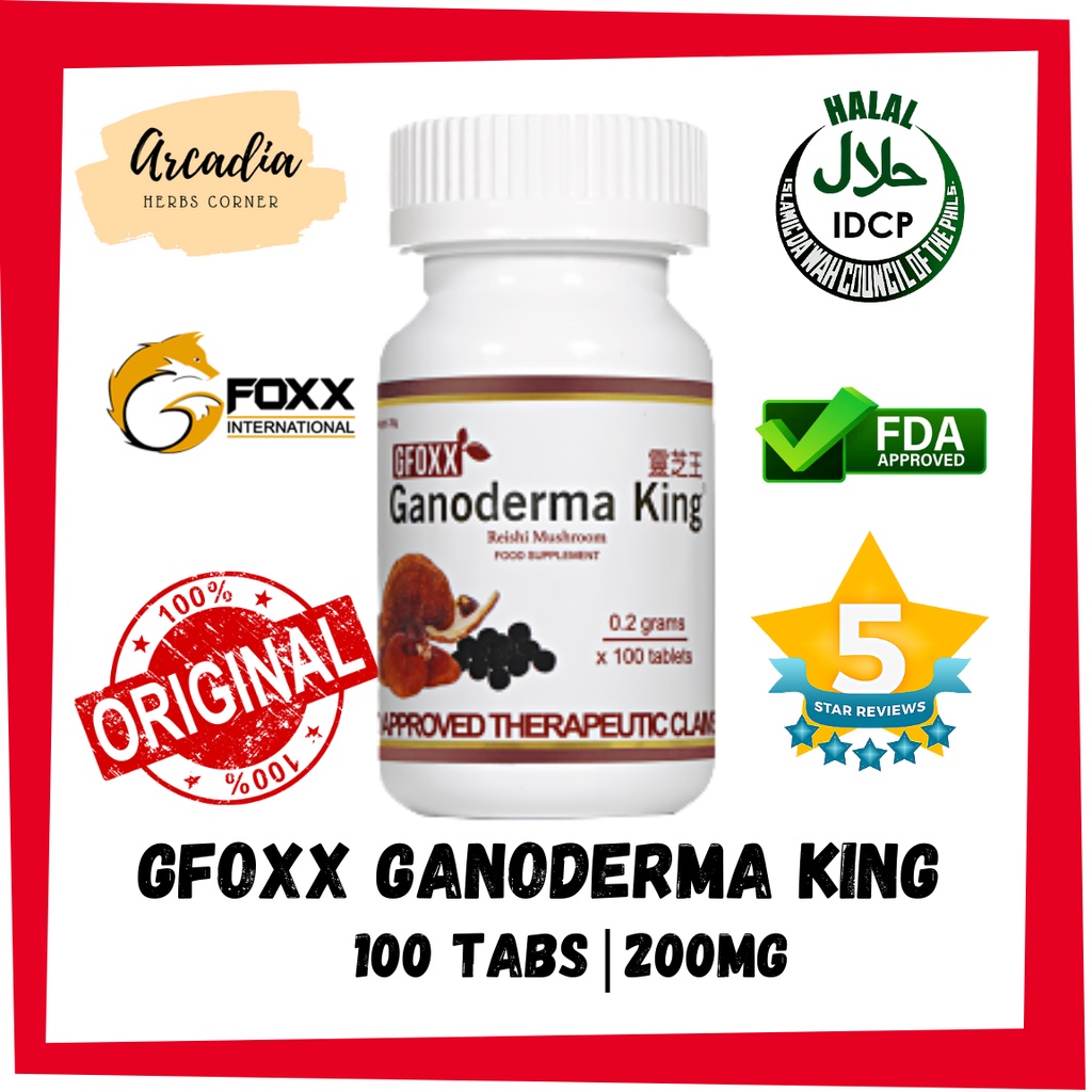 Gfoxx Ganoderma King Food Supplements (1 Bottle w/ 100 tablets | 200mg ...