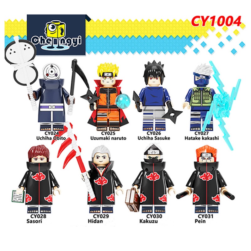 1Pcs Naruto Building Blocks Sasuke Uchiha Kakashi Minifigures PVC Doll ...