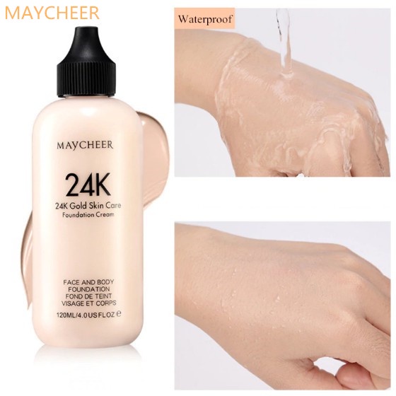 MAYCHEER 24K Gold Foundation Liquid Concealer Waterproof Moisturizer ...