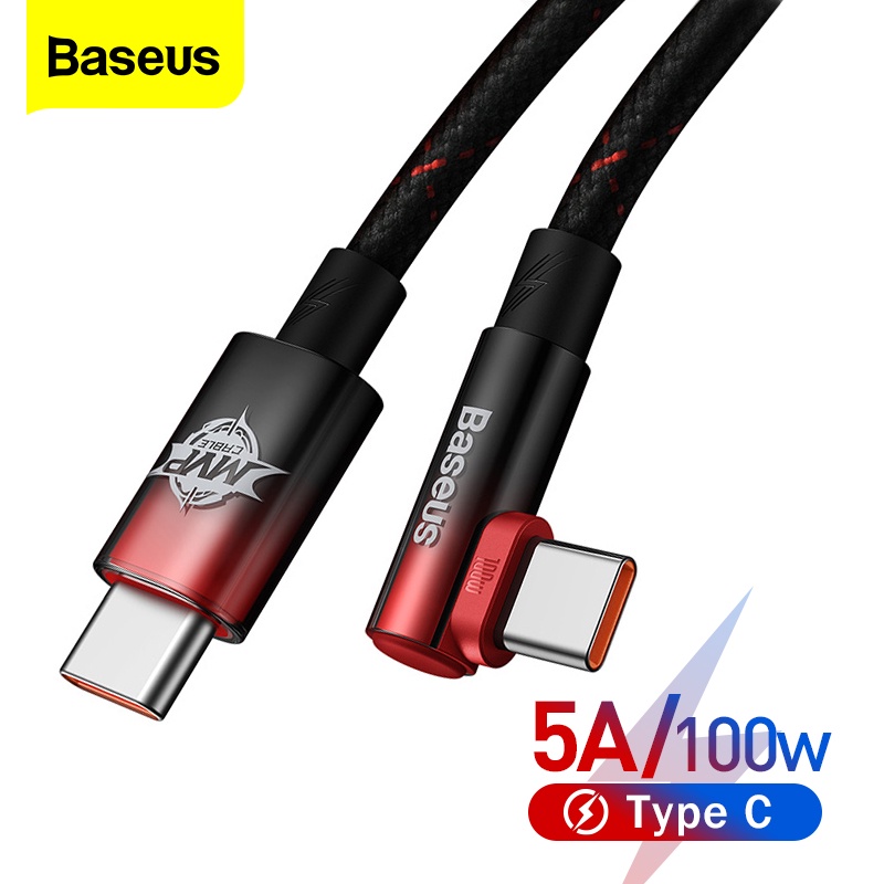 Baseus 100W MVP Mobile Game Elbow Fast Charge Data Cable Type-C to Type ...
