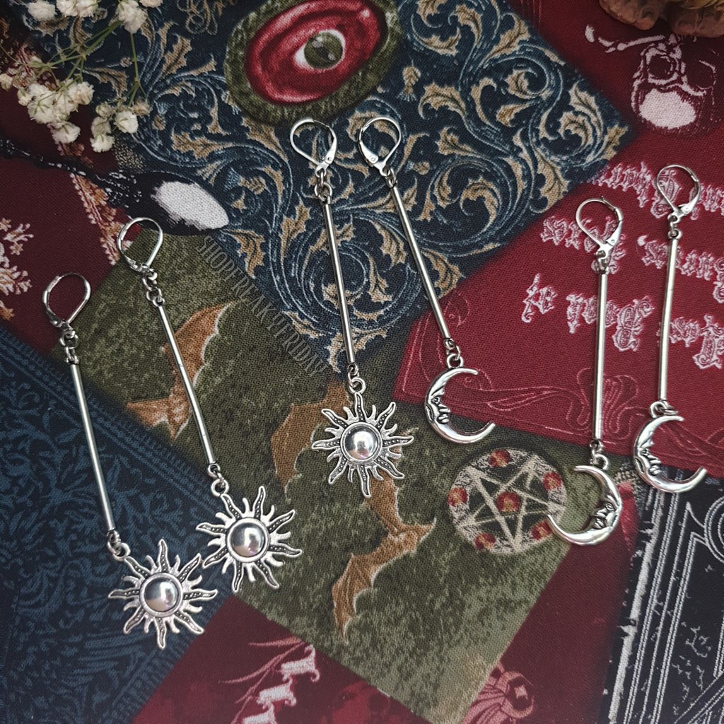 Celestial Luna Soleil Sun Moon Drop Earrings | Shopee Philippines