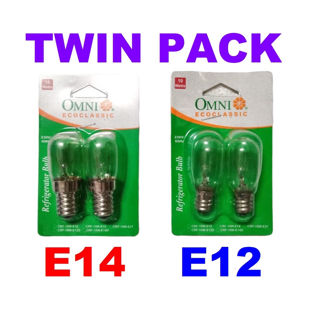 OMNI REF REFRIGERATOR BULB HIMALAYAN BULB E12 or E14 (TWIN PACK) 10w ...
