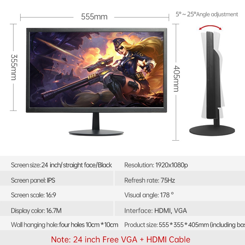 Monitor Original Brand New 27/24/22/19/17 inch LED Monitor 75HZ PC ...