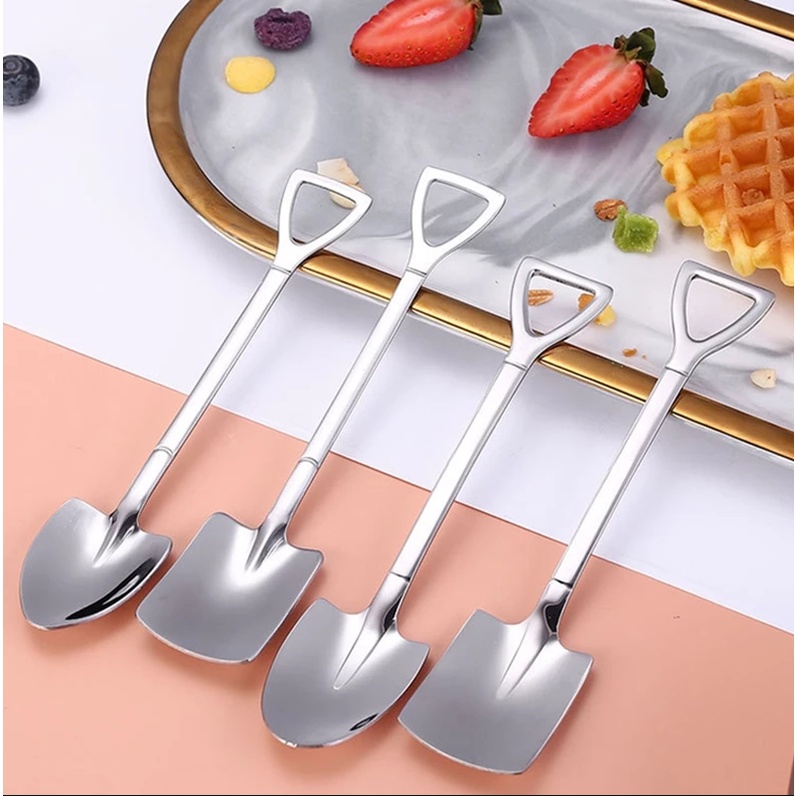 1pc Shovel Shaped Spoon Coffee Scoops Stainless Steel Creative Spoon for Tea | Shopee Philippines