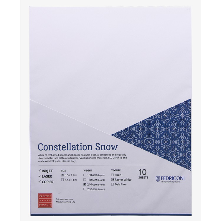 Constellation Snow Textured Specialty Paper Boards 170gsm 10sheets per ...