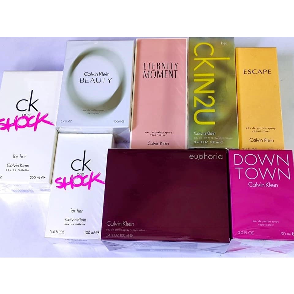 Ck One Shock 200mL & 100mL, Ck Beauty, Eternity Moment, Ck in 2U, Escape, Euphoria, Ck Down Town ...
